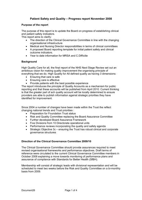 Item 10b â Patient safety & quality progress report - East and North ...