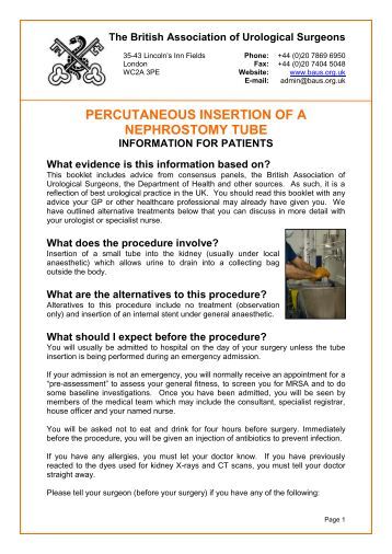 Nursing Management of Patients with Nephrostomy Tubes ...