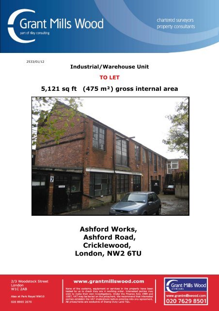 Ashford Works, Ashford Road, Cricklewood ... - Grant Mills Wood