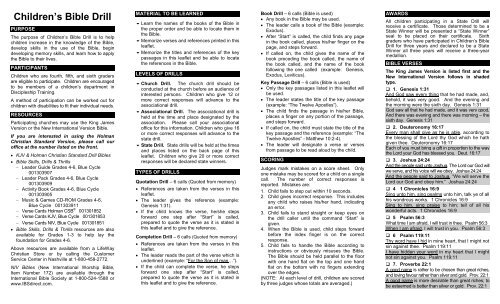 Children's Bible Drill - Kentucky Baptist Convention