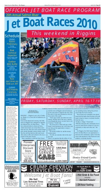 official jet boat race program - Idaho County Free Press