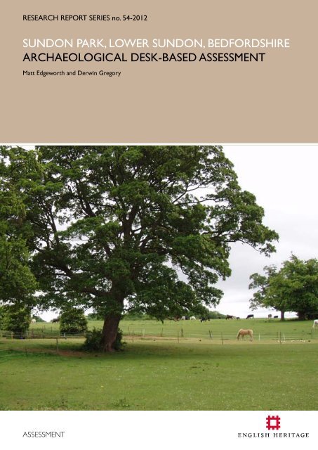 sundon park, lower sundon, bedfordshire ... - English Heritage
