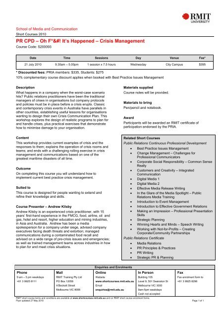 Course details - RMIT short and single courses - RMIT University