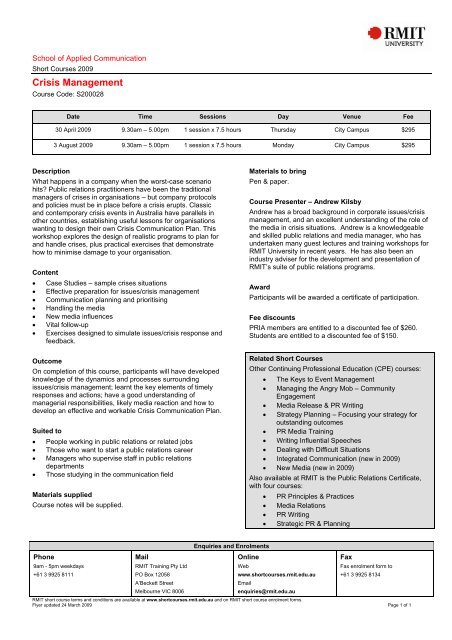 Course details - RMIT short and single courses - RMIT University