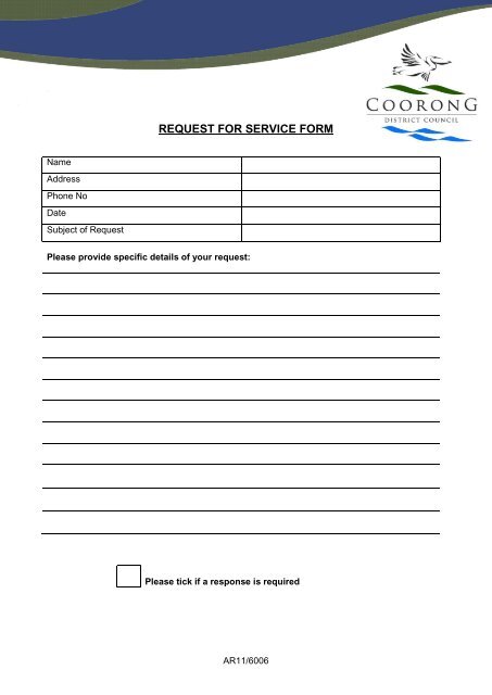 Request for Service Form - Coorong District Council - SA.gov.au