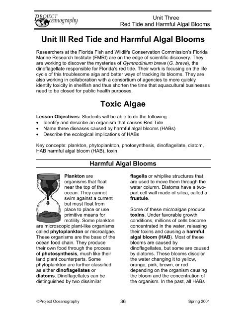 Red Tide and Harmful Algal Blooms - College of Marine Science