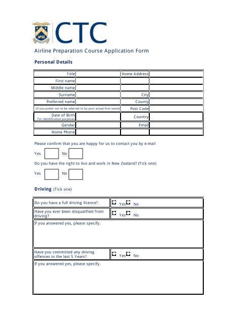 Apply Now - CTC Wings