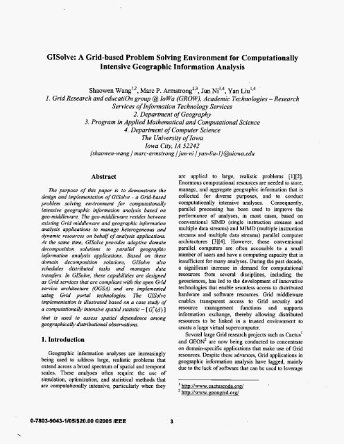 Gisolve A Grid Based Problem Solving Environment Ieee Xplore