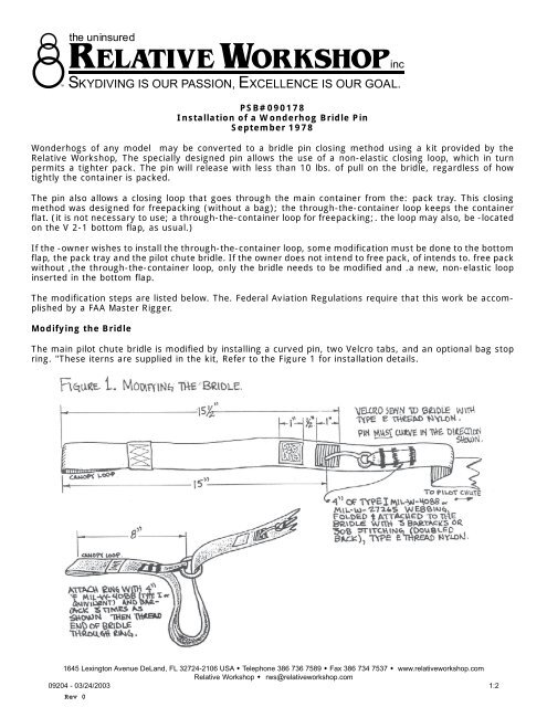 Installation of a Wonderhog Bridle Pin - United Parachute ...