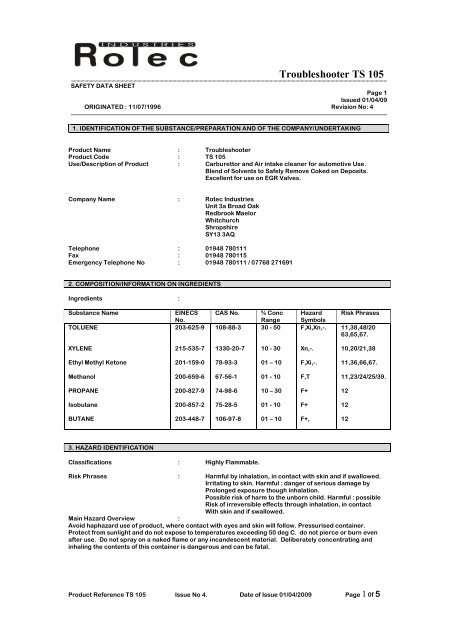 Safety Data Sheet - Rotec