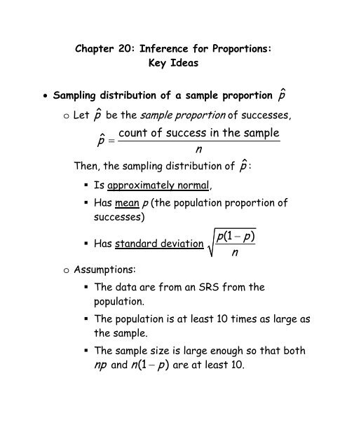 Sampling Distribution Of A Sample Proportion