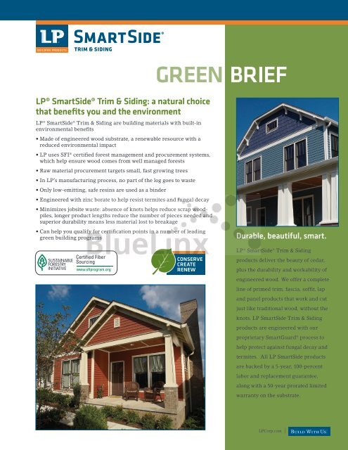 LP SmartSide Siding Green Brief - BlueLinx