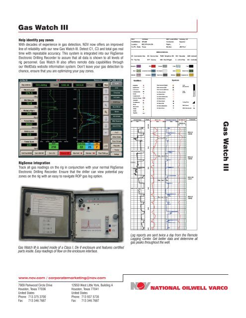 Gas Watch III Gas W atch III - National Oilwell Varco
