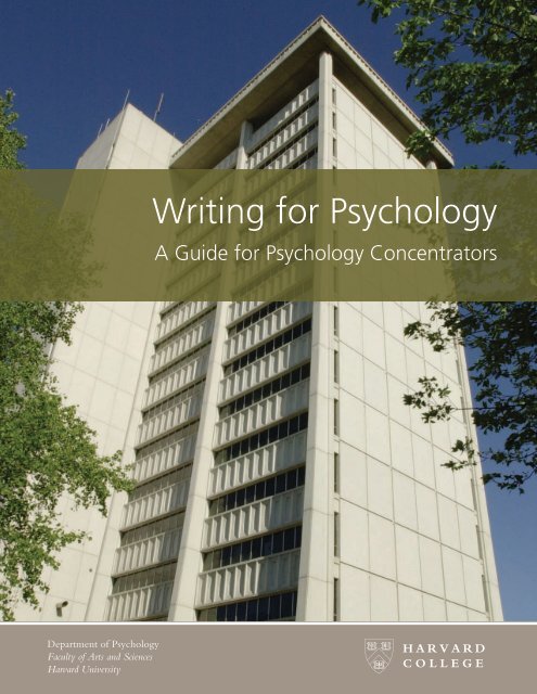Harvard - Writing for Psychology