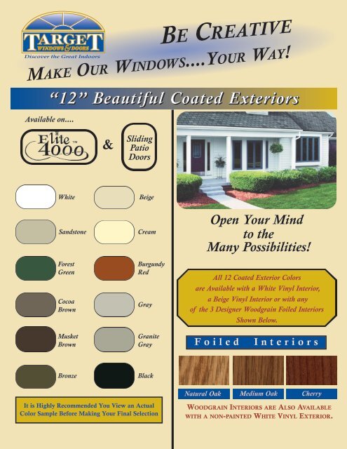 Elite 4000 Series Coated Exteriors - Target Custom Windows & Doors