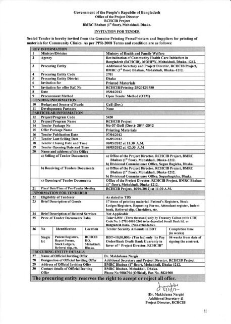 Government of the People's.- Republic of Bangladesh