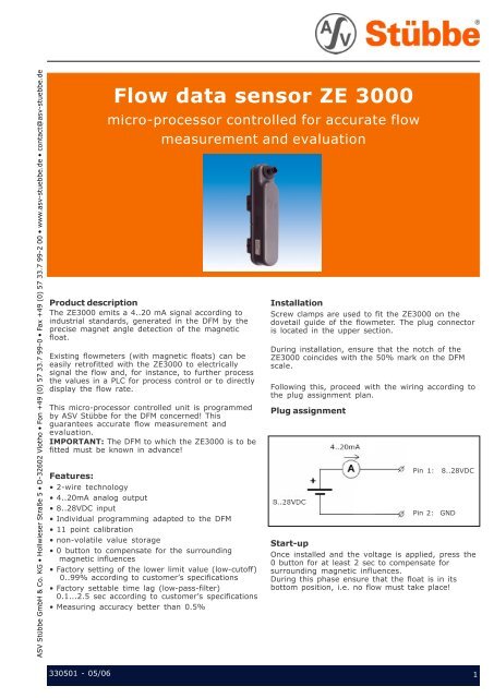 Flow data sensor ZE 3000 - Alflow