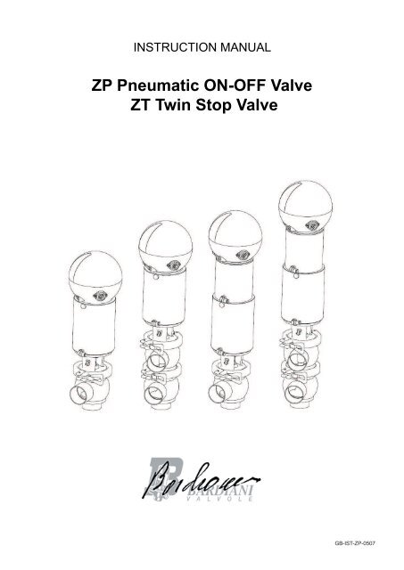 ZP Pneumatic ON-OFF Valve ZT Twin Stop Valve - Alflow