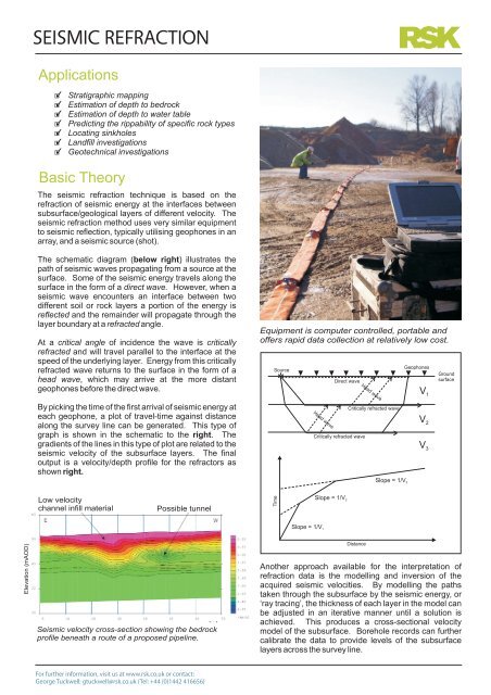 Seismic Refraction - RSK Geophysics