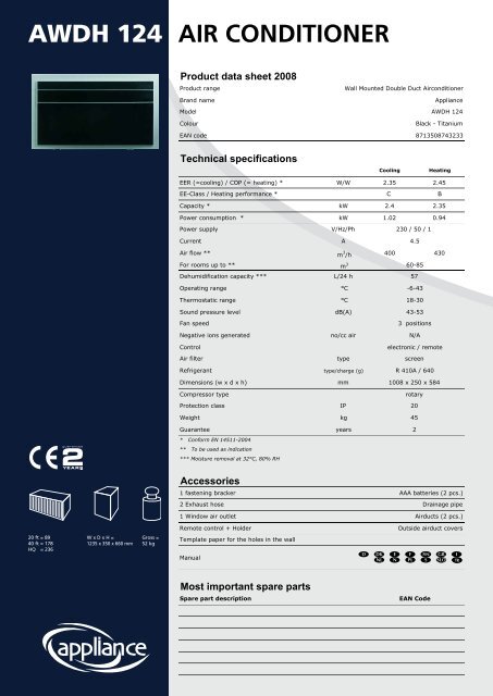 AWDH 124 AIR CONDITIONER