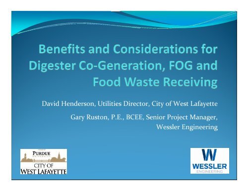Consideration and Benefits of Co-Generation of FOG and Food Waste