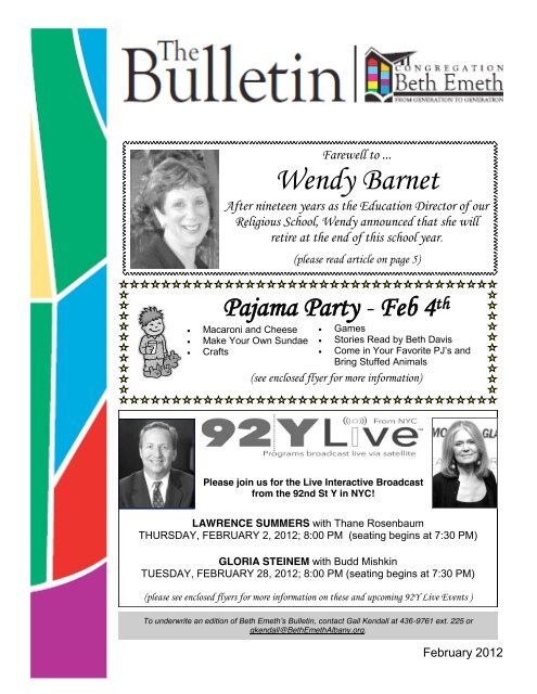 Wendy Barnet - Congregation Beth Emeth