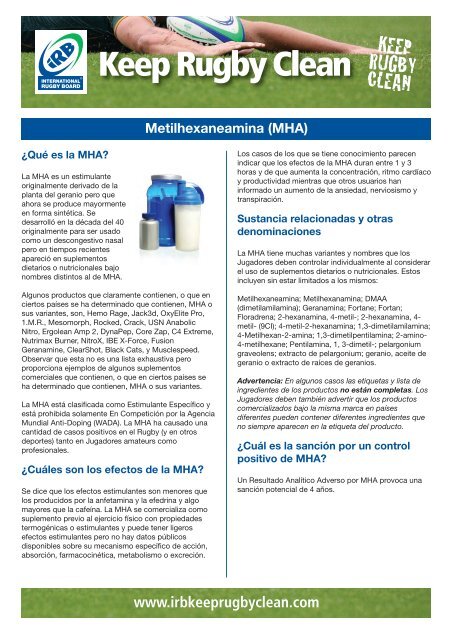 MHA - Keep Rugby Clean