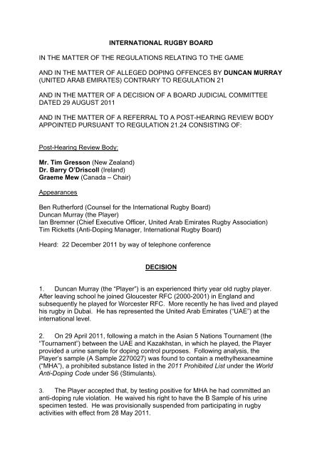 English - Keep Rugby Clean