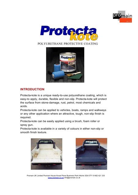 Protecta Kote Product Data Sheet - Promain