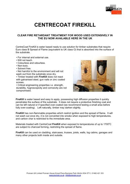 FireKill Data Sheet Promain