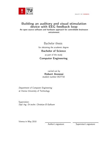 Building an auditory and visual stimulation device with ... - ra`s fnord
