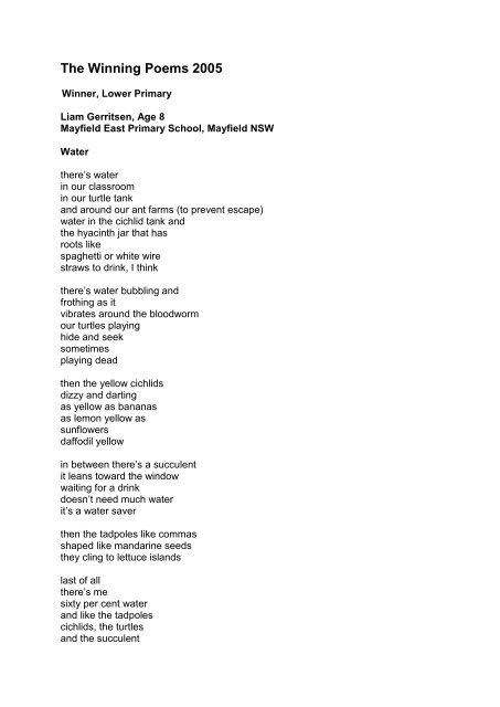 The Winning Poems 2005 - Dorothea Mackellar Poetry Awards