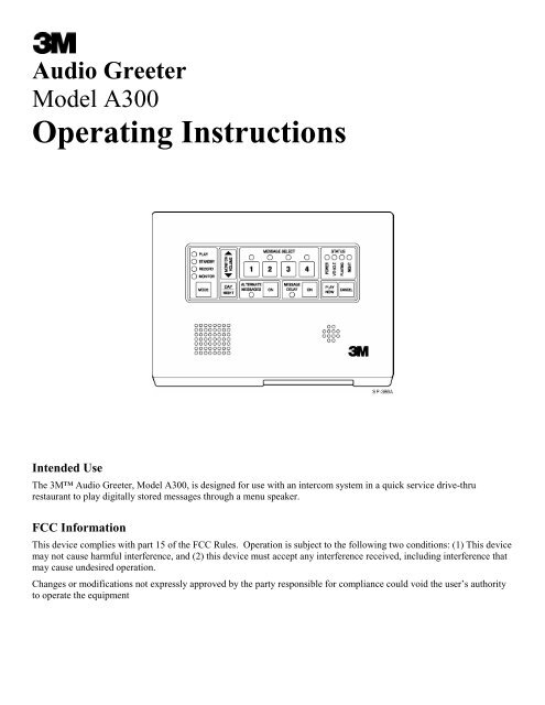 A300 Greeter Operations Manual.pdf - Essnashville.com