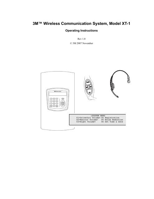 3M™ Wireless Communication System, Model XT-1