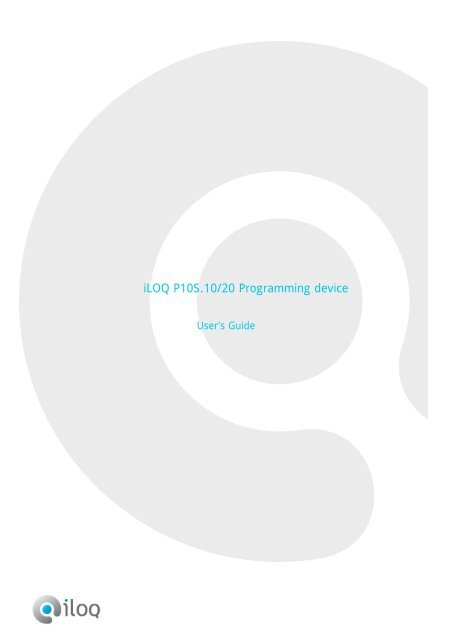 iLOQ P10 programming device – User's guide