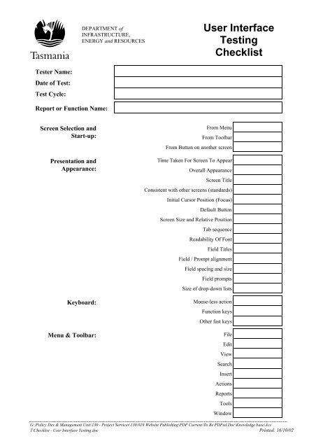 Graphical User Interface Testing Checklist - Infoupdate.org Graphical User Interface Testing Checklist - Infoupdate.org
