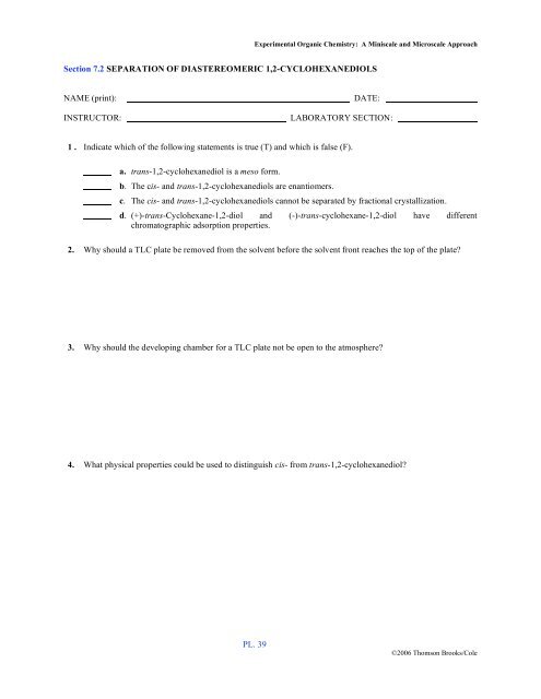 separation of diastereomeric 1,2-cyclohexanediols