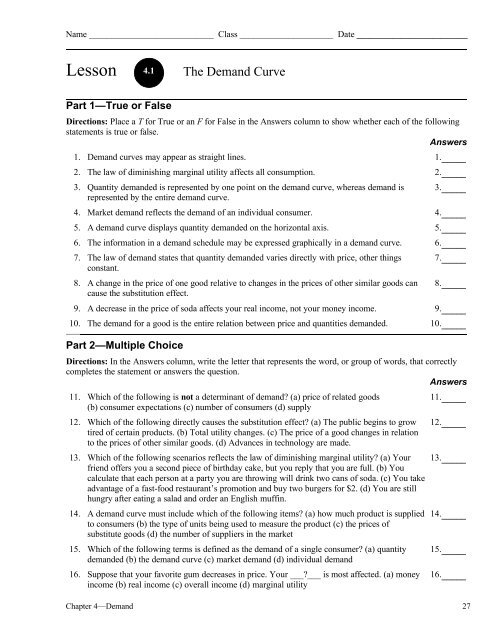 Sample Workbook pages