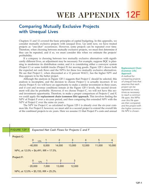 Comparing Mutually Exclusive Projects with Unequal Lives