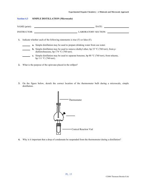 SIMPLE DISTILLATION (Microscale)