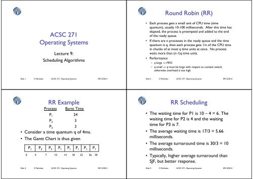 Scheduling Algorithms