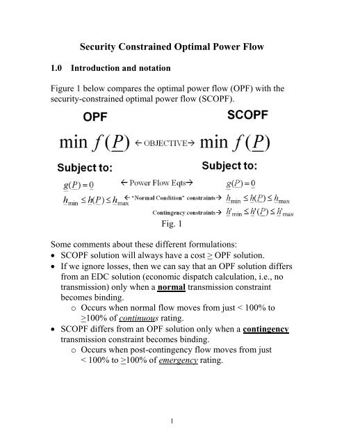 Security Constrained Optimal Power Flow 10 Introduction And