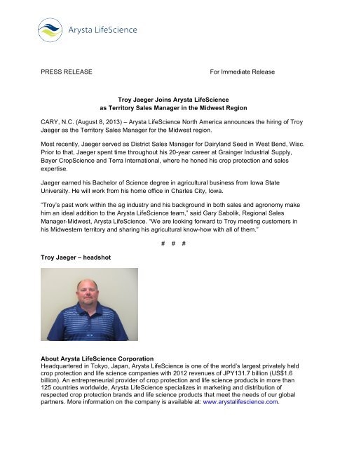 Download (PDF) - Arysta LifeScience