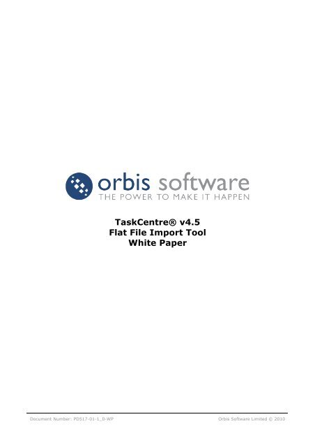 Flat File Import Tool - Orbis Software Ltd