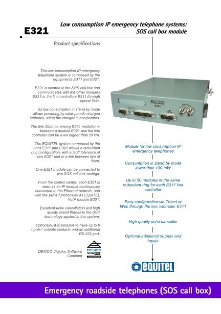 Emergency roadside telephones (SOS call box)