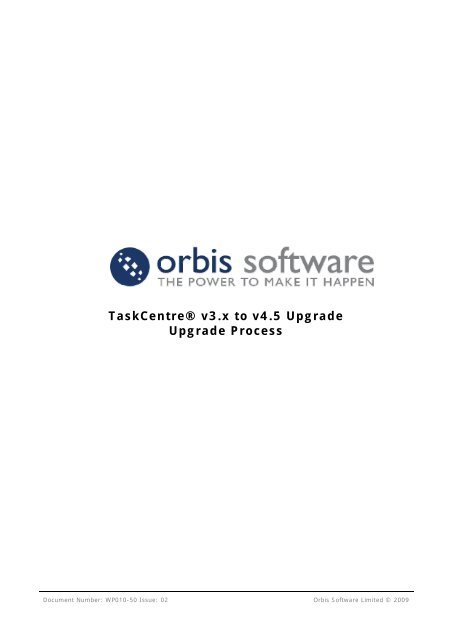 Upgrade Process - Orbis Software Ltd