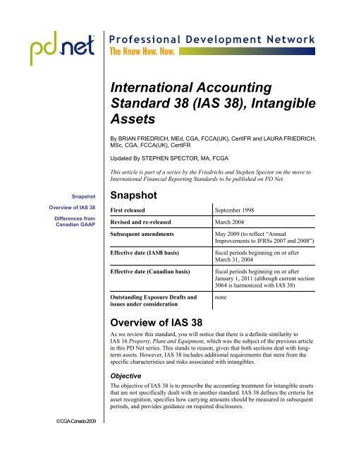 IAS 38, Intangible Assets - PD Net