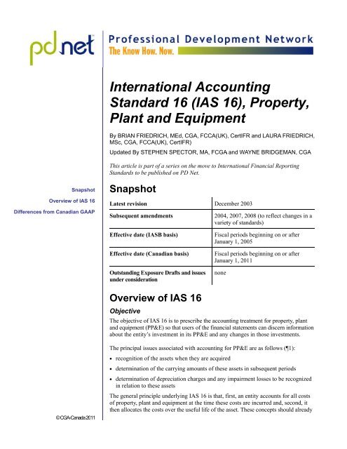 IAS 16: Property, Plant and Equipment - PD Net