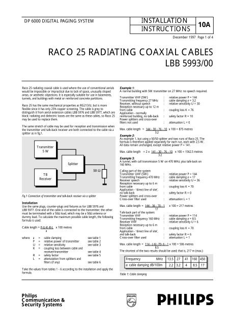 raco 25 radiating coaxial cables lbb 5993/00 - Site Web actual-com ...