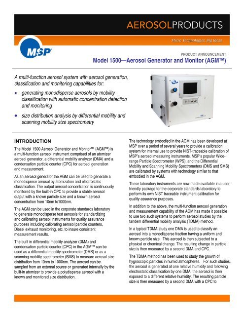 Download Product Brochure - MSP Corporation